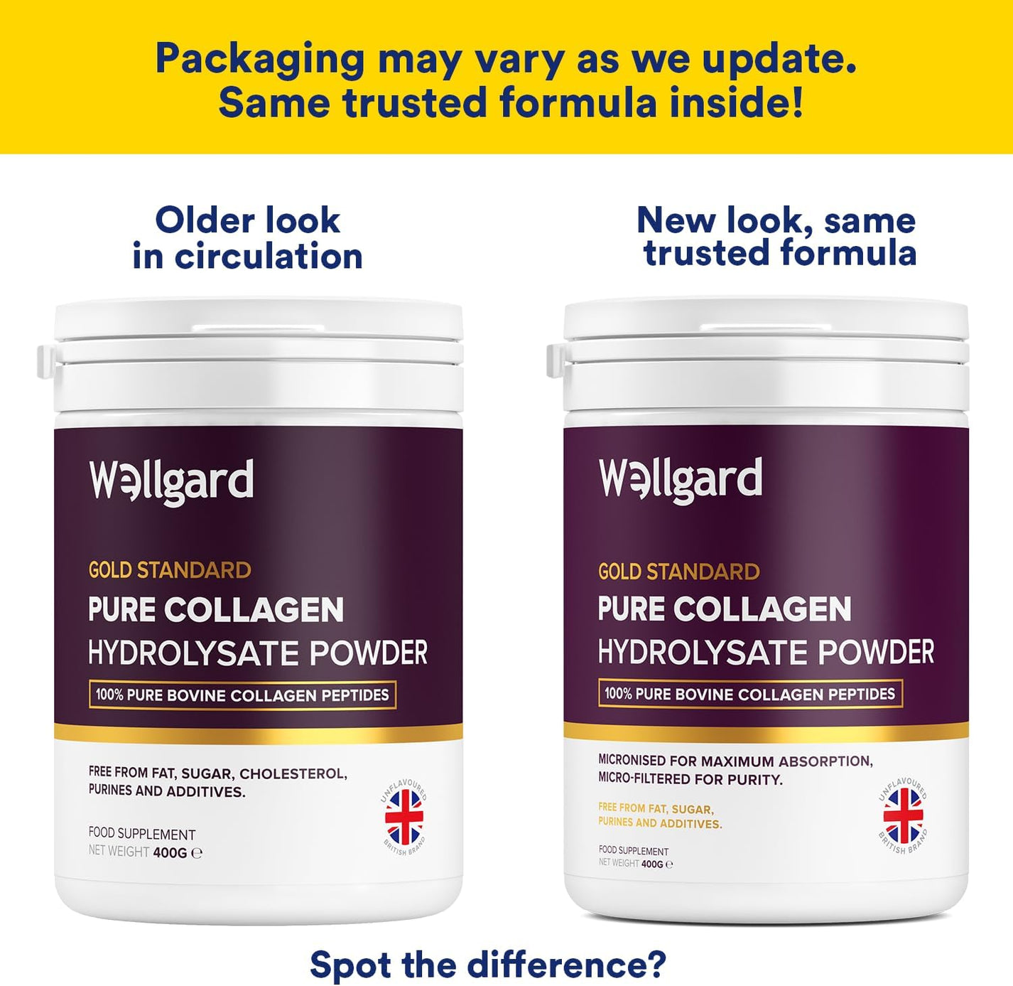 Collagen Powder, Gold Standard Bovine Collagen Peptides Powder by Well ...